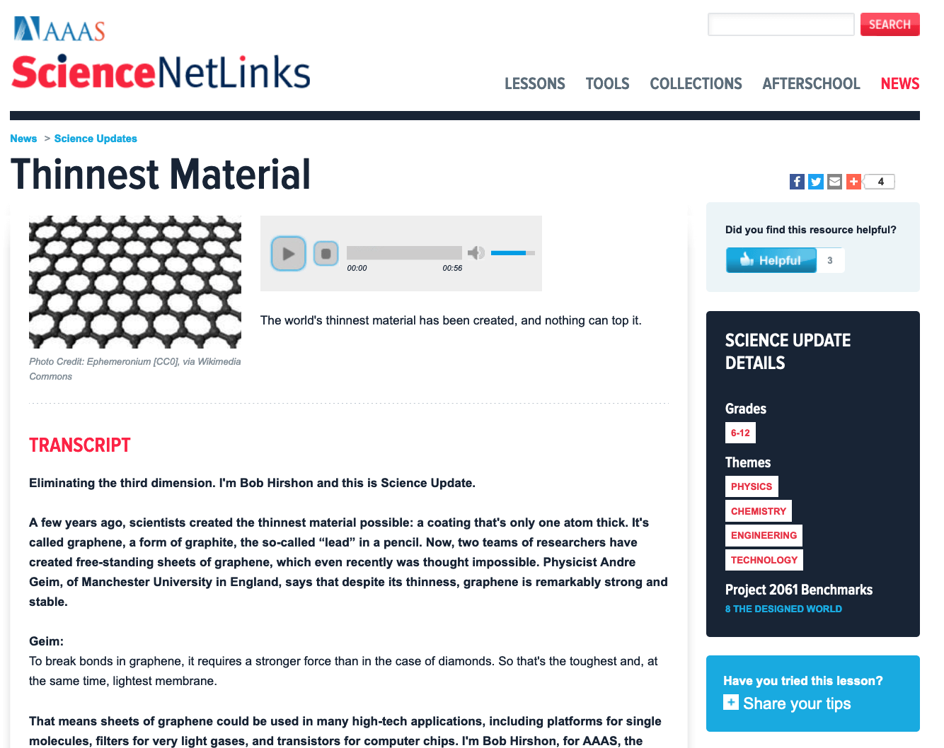World's Thinnest Material - Science Update